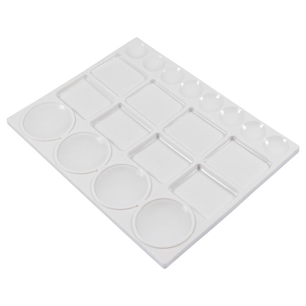 Jakar White Plastic Palette (20 Wells) 33 x 25cm – Details Art Materials
