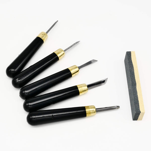 Lino 5 Cutting Tool Set & Stone – Details Art Materials